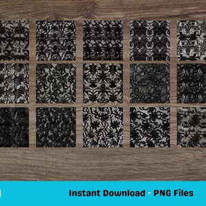 X32 Black Lace Digital Paper, Goth Lace, Lace Backgrounds, Victorian ...