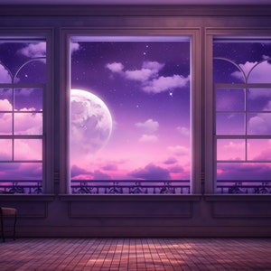 Moon&stars - Animated Virtual Background Magical Twitch Overlay Looped ...