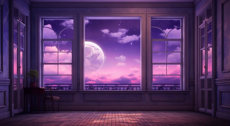 Moon&stars - Animated Virtual Background Magical Twitch Overlay Looped ...