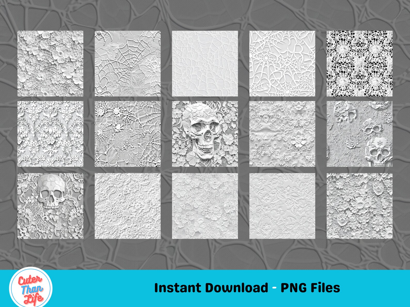 X30 White Lace Digital Paper, Goth Lace, Lace Backgrounds, Victorian ...
