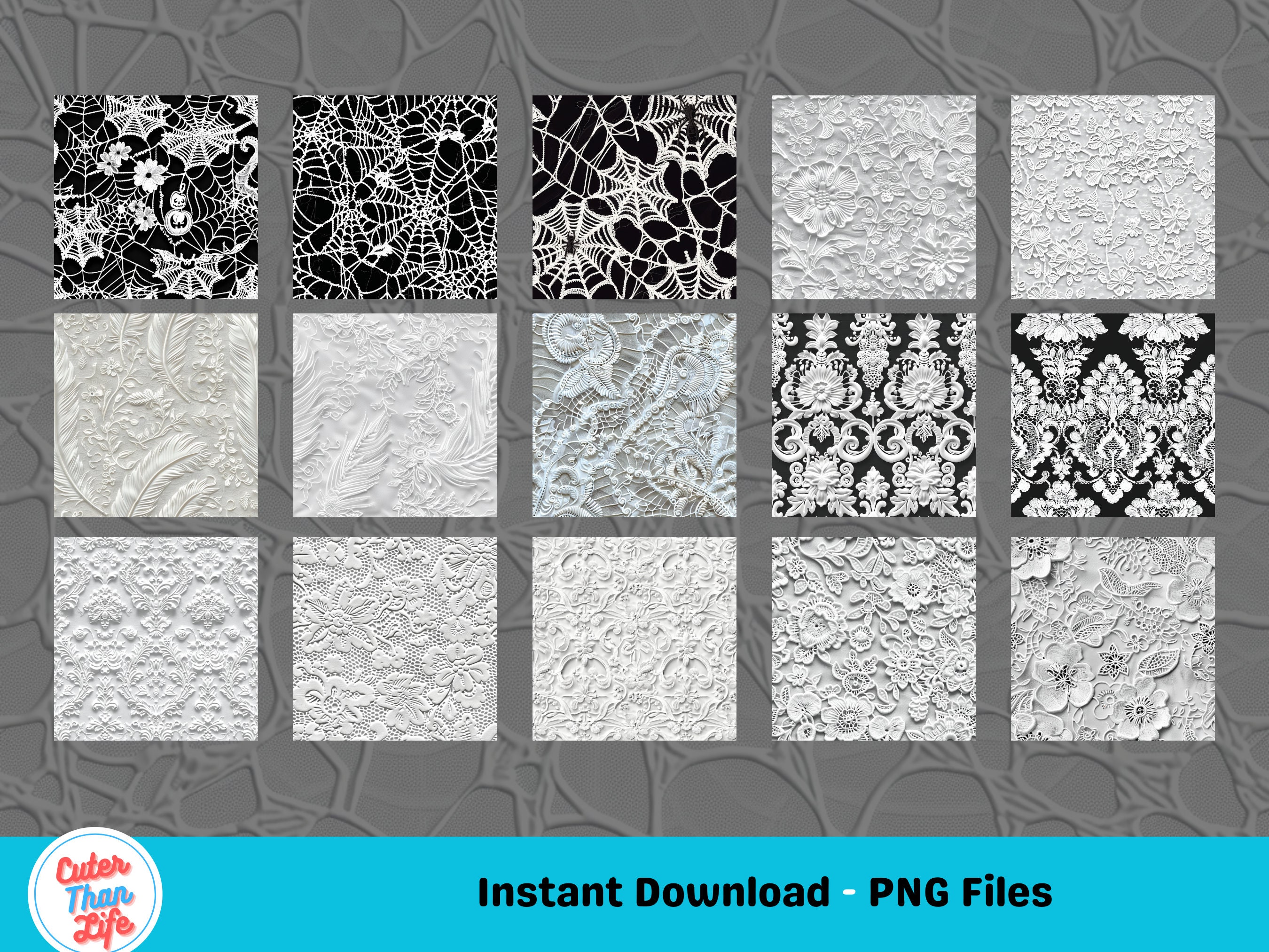 X30 White Lace Digital Paper, Goth Lace, Lace Backgrounds, Victorian ...