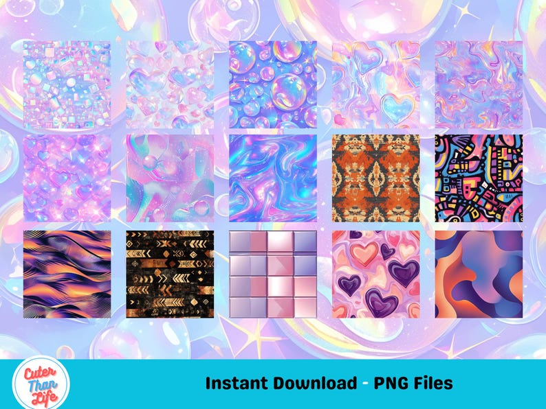 Y2K AESTHETIC Digital Paper - Scrapbook Papers Wallpaper Pattern ...