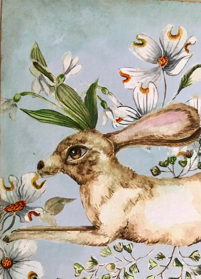 French Country Rabbit Sign, Country French Bunny Print, Bunny Print ...