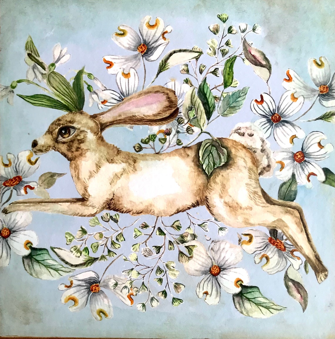 French Country Rabbit Sign, Country French Bunny Print, Bunny Print ...