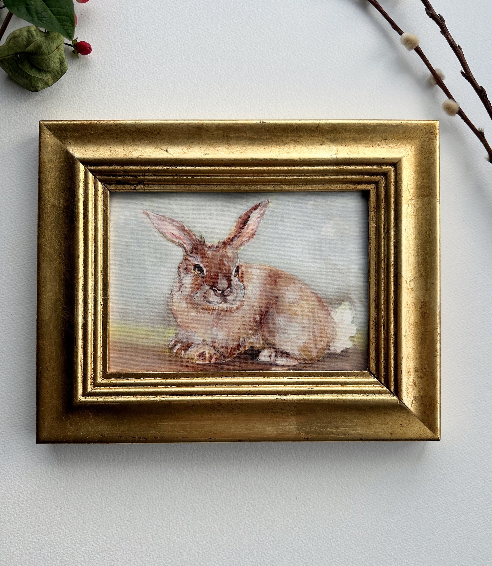 Bunny Rabbit Print, Bunny Oil Painting Print, Rabbit Oil Painting ...