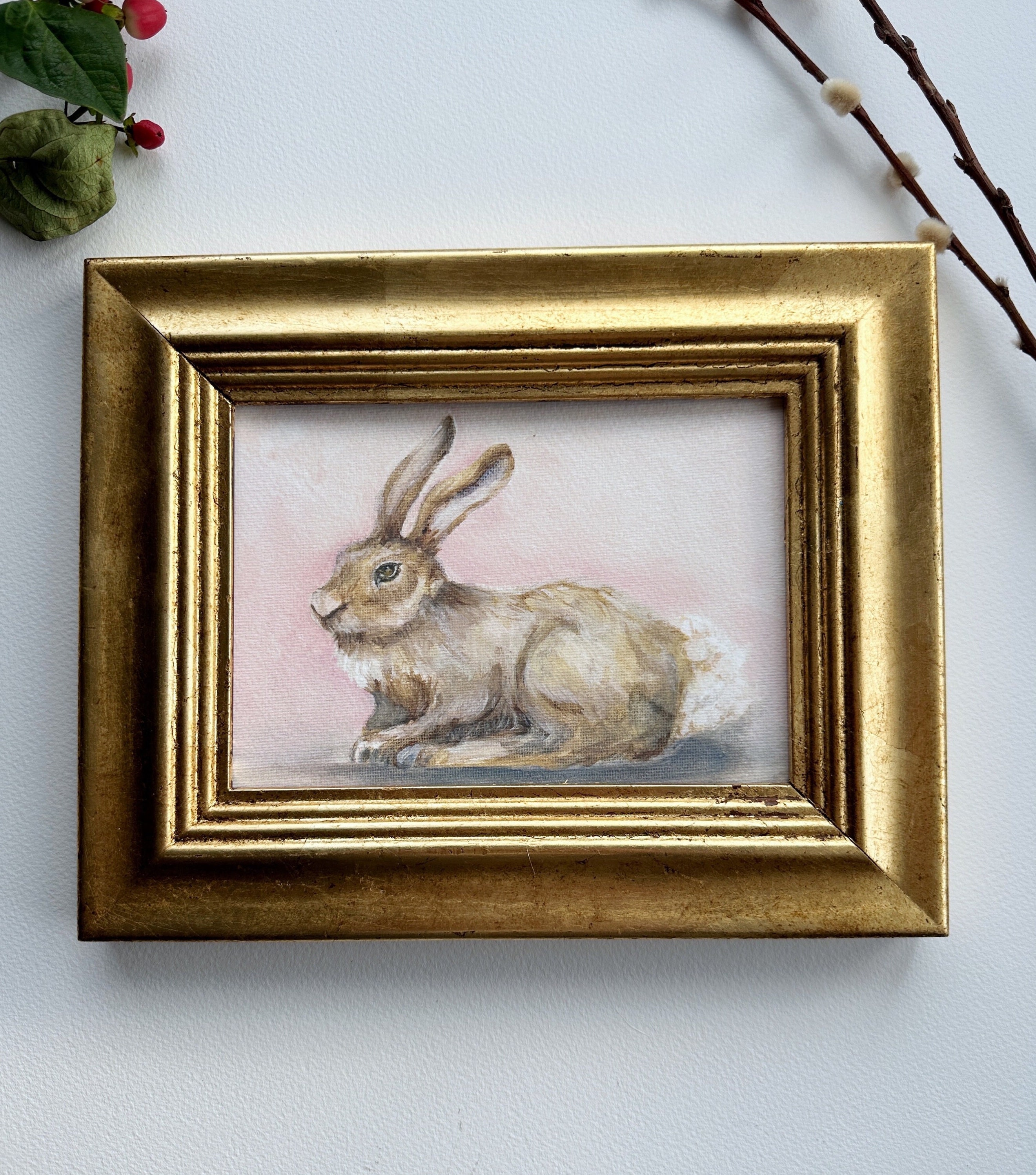 Bunny Rabbit Print, Bunny Oil Painting Print, Rabbit Oil Painting ...