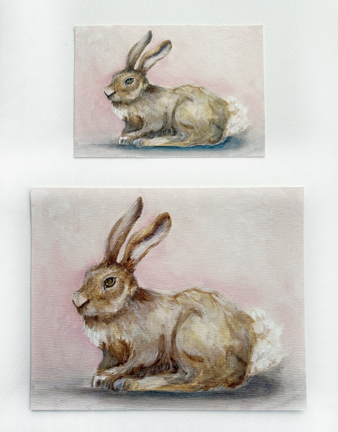 Bunny Rabbit Print, Bunny Oil Painting Print, Rabbit Oil Painting ...
