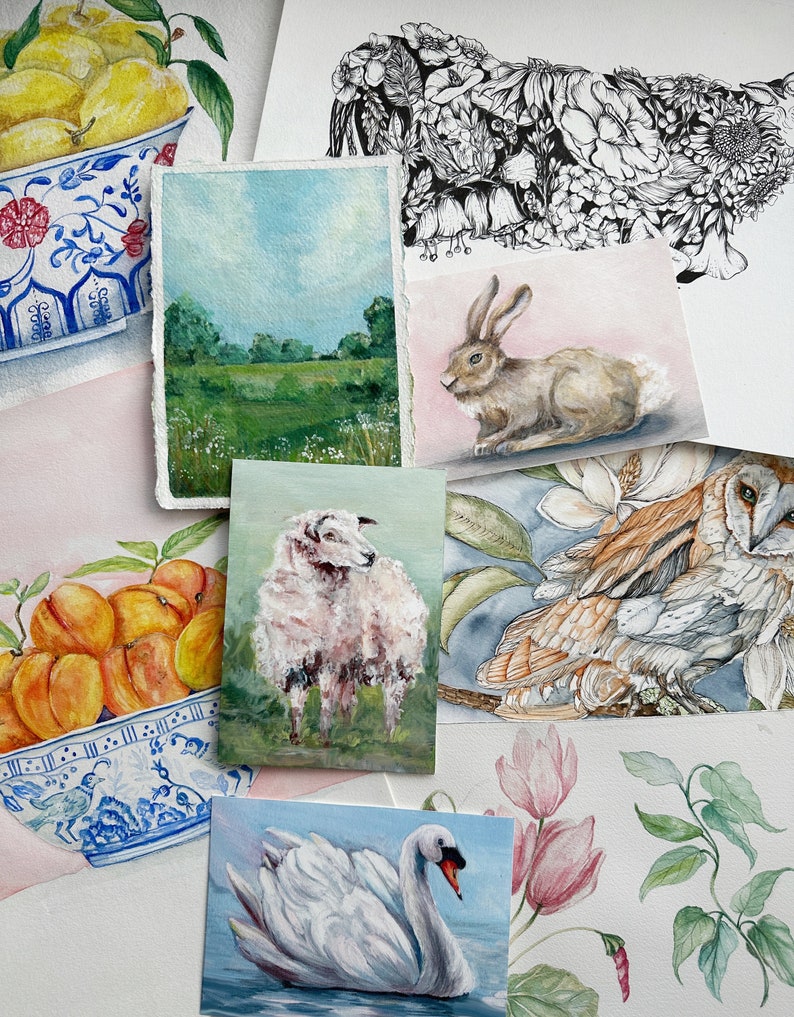 Bunny Rabbit Print, Bunny Oil Painting Print, Rabbit Oil Painting ...