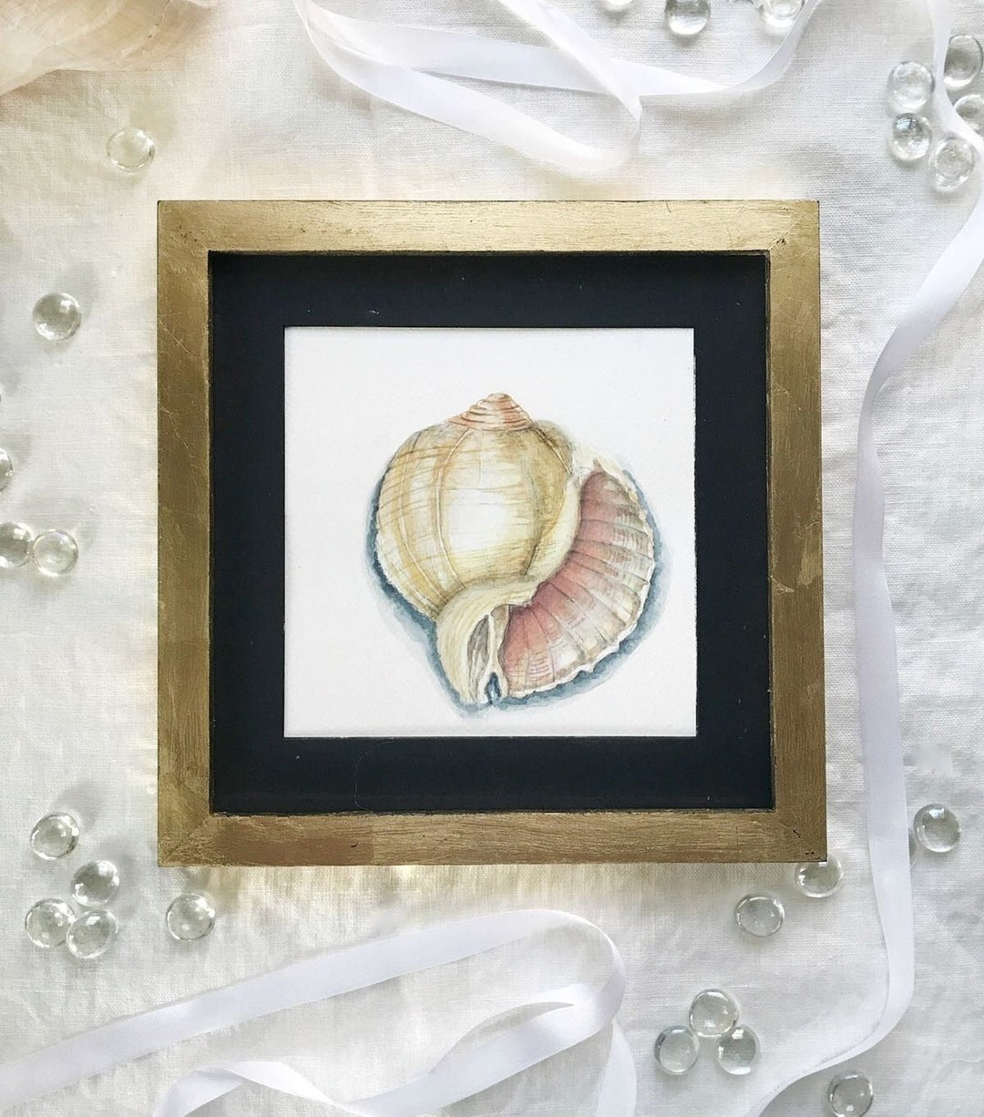 Seashell Art, Watercolor Painting, Original Art, Coastal Illustration ...