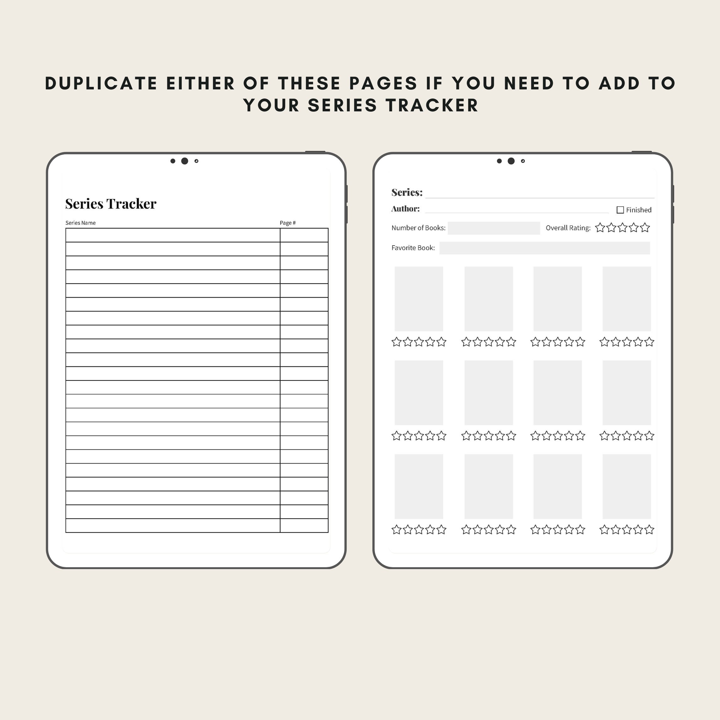 Digital Book Series Tracker | for Goodnotes, Notability, Etc. - Etsy