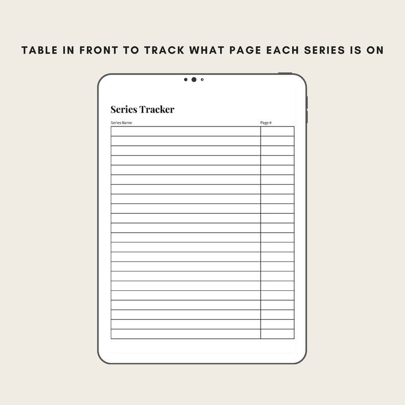 Digital Book Series Tracker | for Goodnotes, Notability, Etc. - Etsy