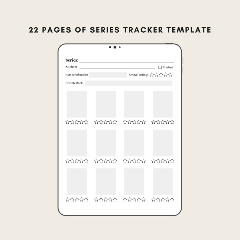Digital Book Series Tracker | Reading Log for Ipad, Goodnotes ...