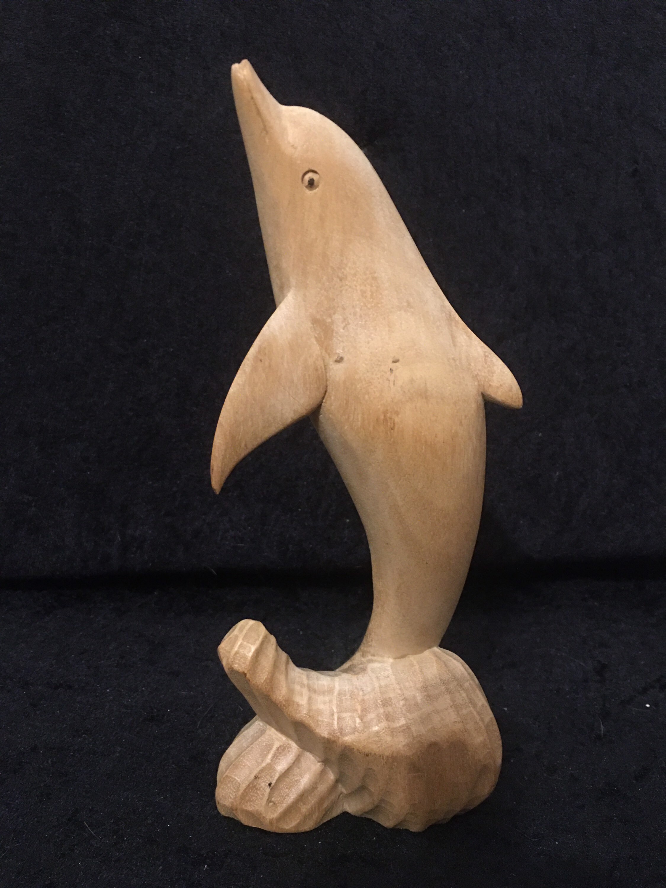 Vintage Hand Carved Wooden Dolphin Riding the Crest of a Wave - Etsy UK