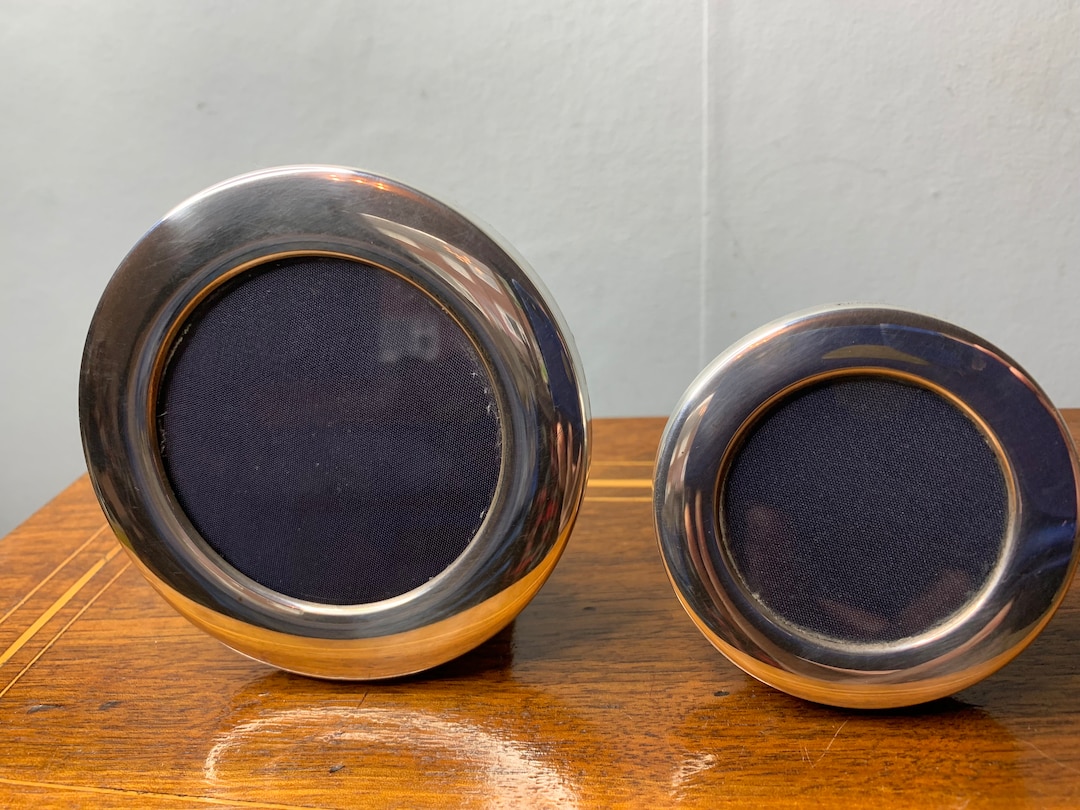 A Pair of Sterling Silver Round Photo Frames by Carrs of Sheffield - Etsy