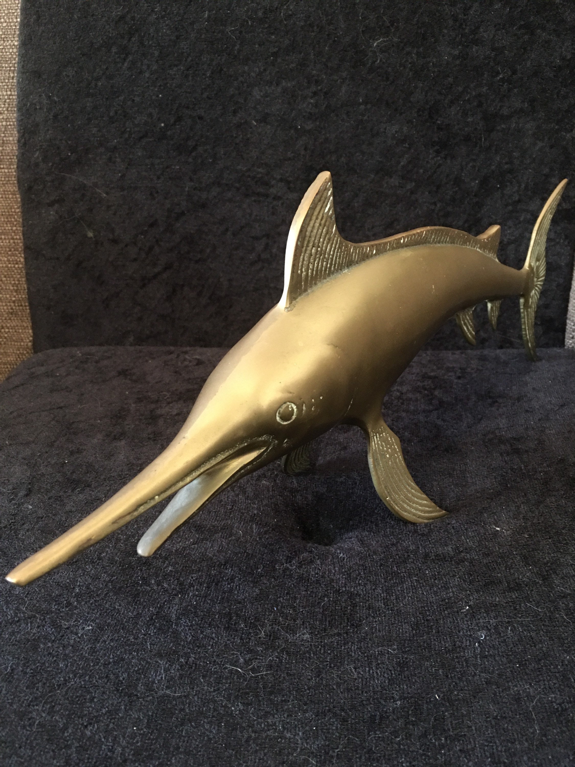 Vintage Solid Brass Large Marlin ornement / Paperweight | Etsy
