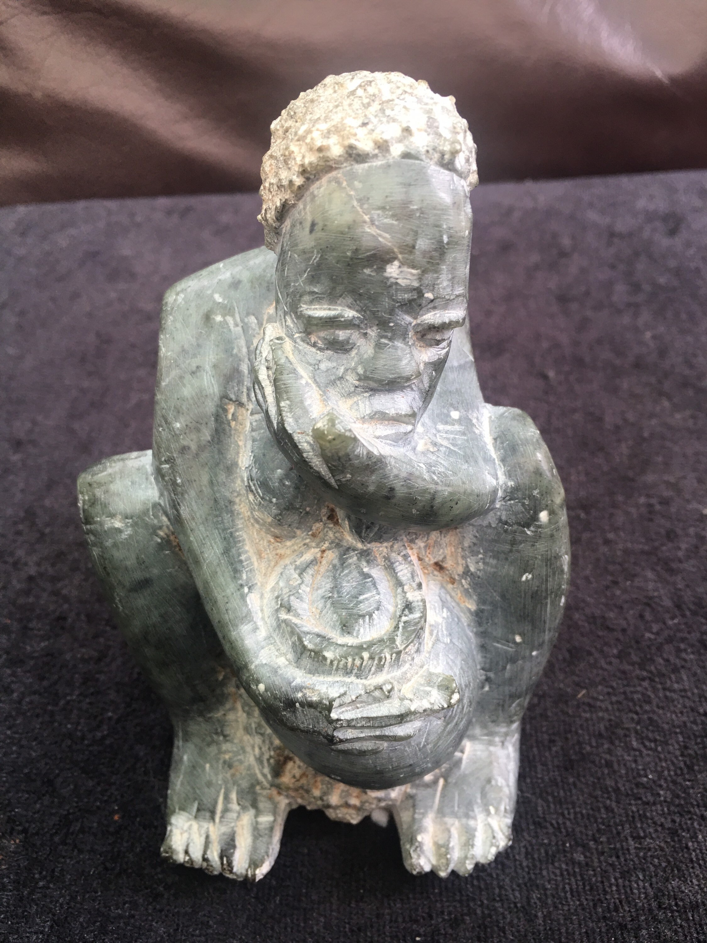 Vintage African Carved Soapstone Figure of a Seated Man - Etsy UK