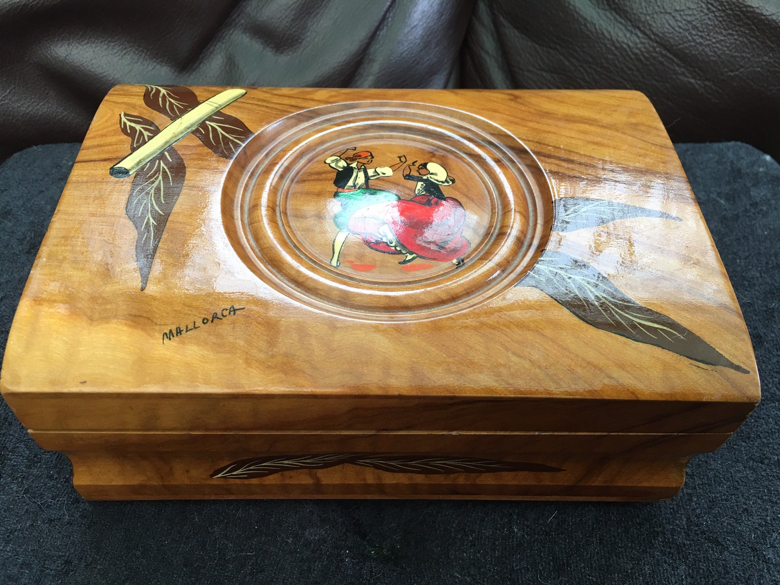 Rare Vintage Reuge Olive Wood Cigarette Music Box Hans Painted - Etsy UK