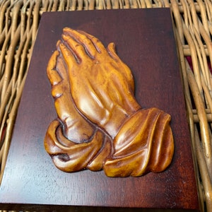 Vintage Mahogany Praying Hands Wall Plaque - Etsy