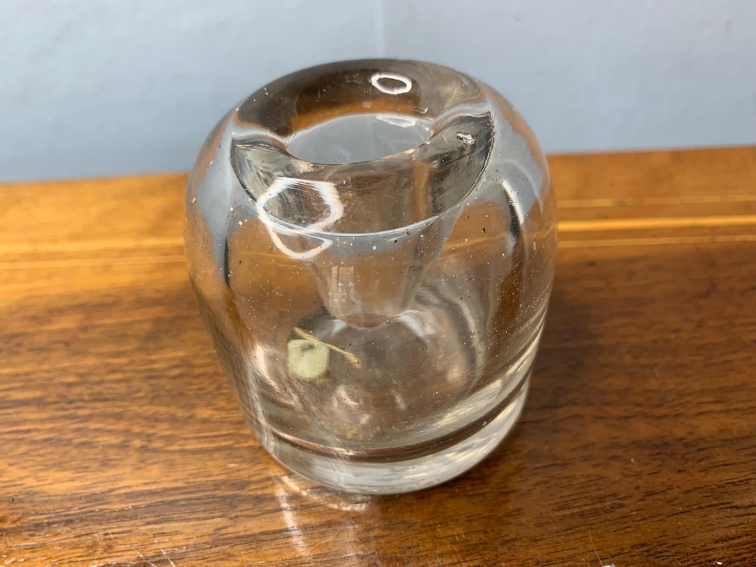 Antique Large Non Spill Glass Inkwell - Etsy