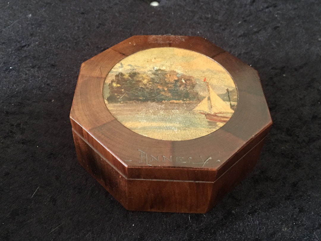 Very Rare Antique Wooden Box From the 1800s Hand Turned and Hand ...