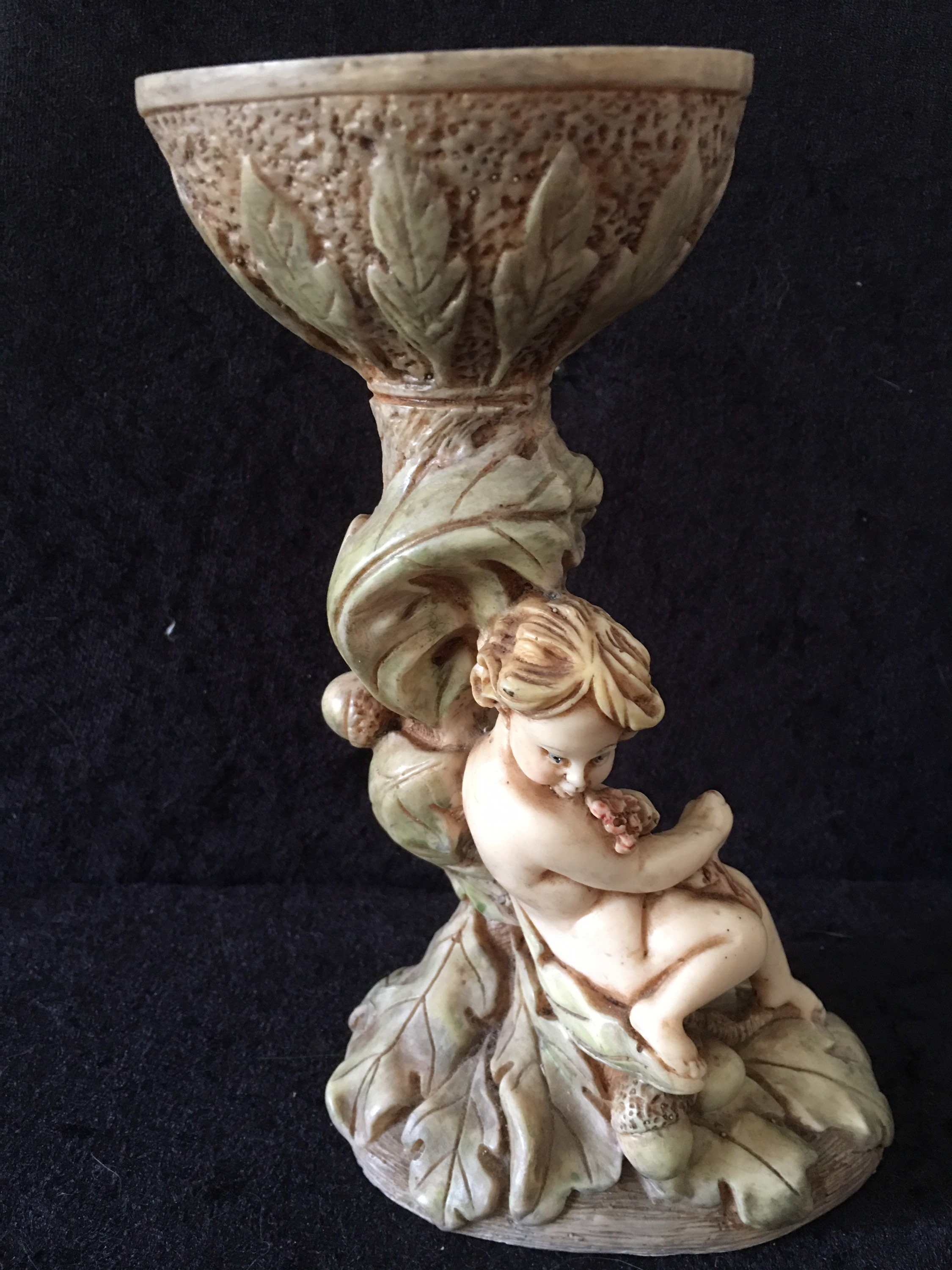 Rare Antique Italian Alabaster Cherub Floral Flower Arrangement Stand ...