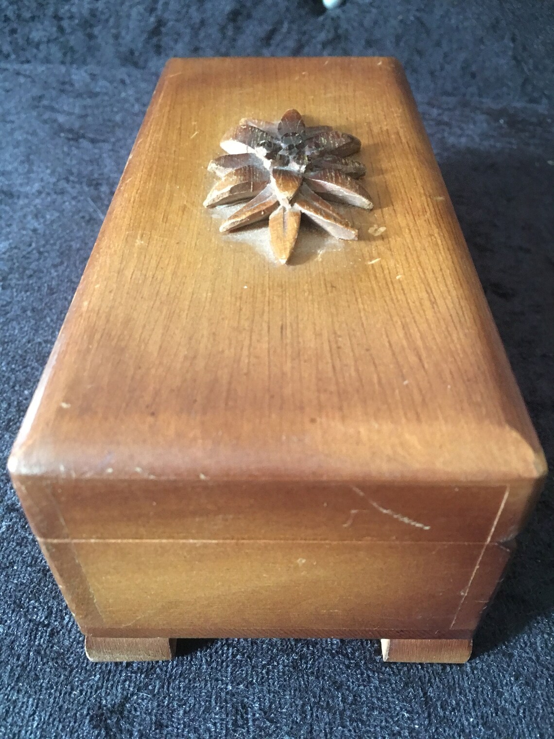 Vintage Black Forest Music Box With Edelweiss Carved Wooden - Etsy UK