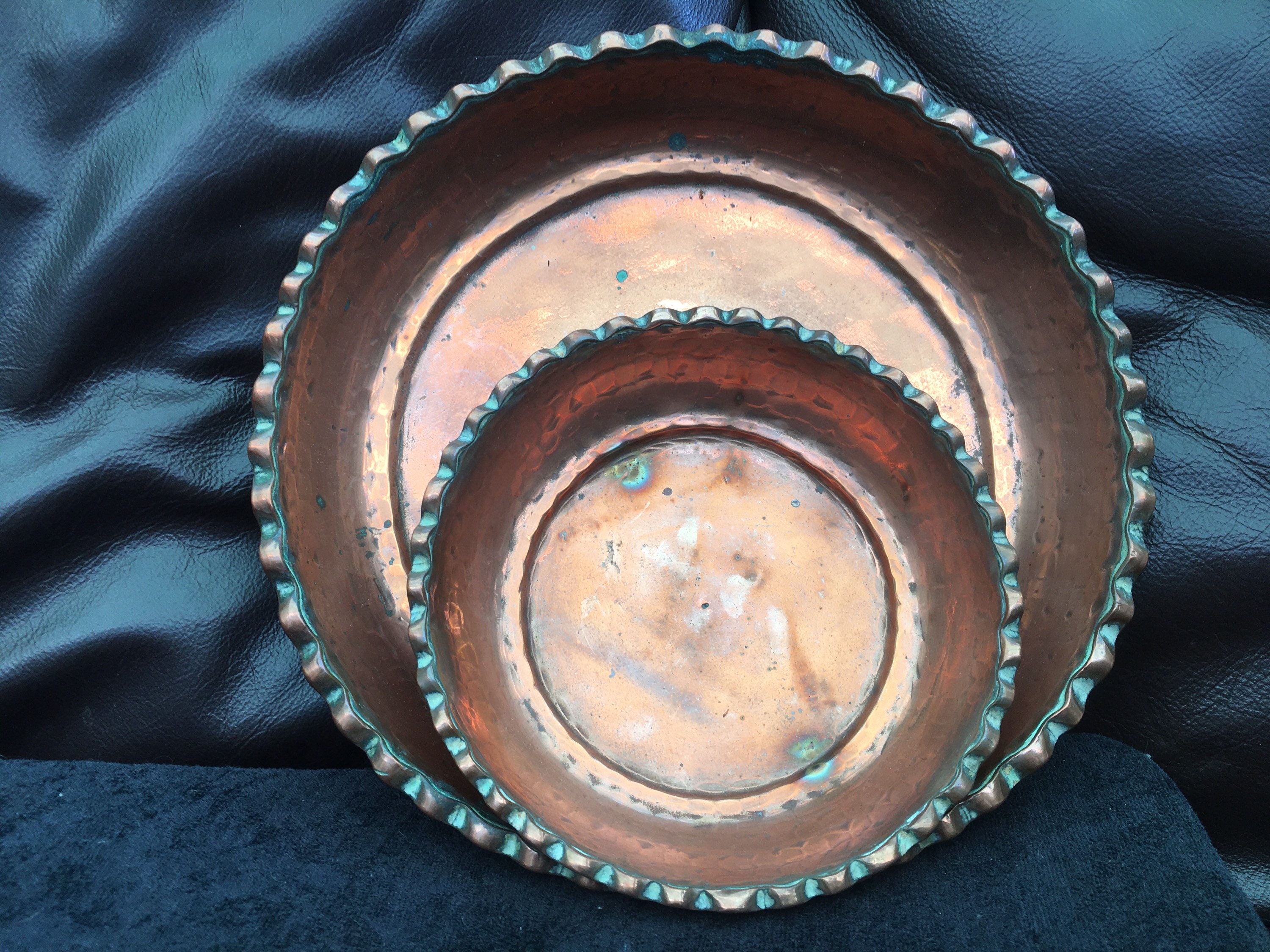 Rare Antique Large and Small Solid Copper Quiche / Flan - Etsy UK