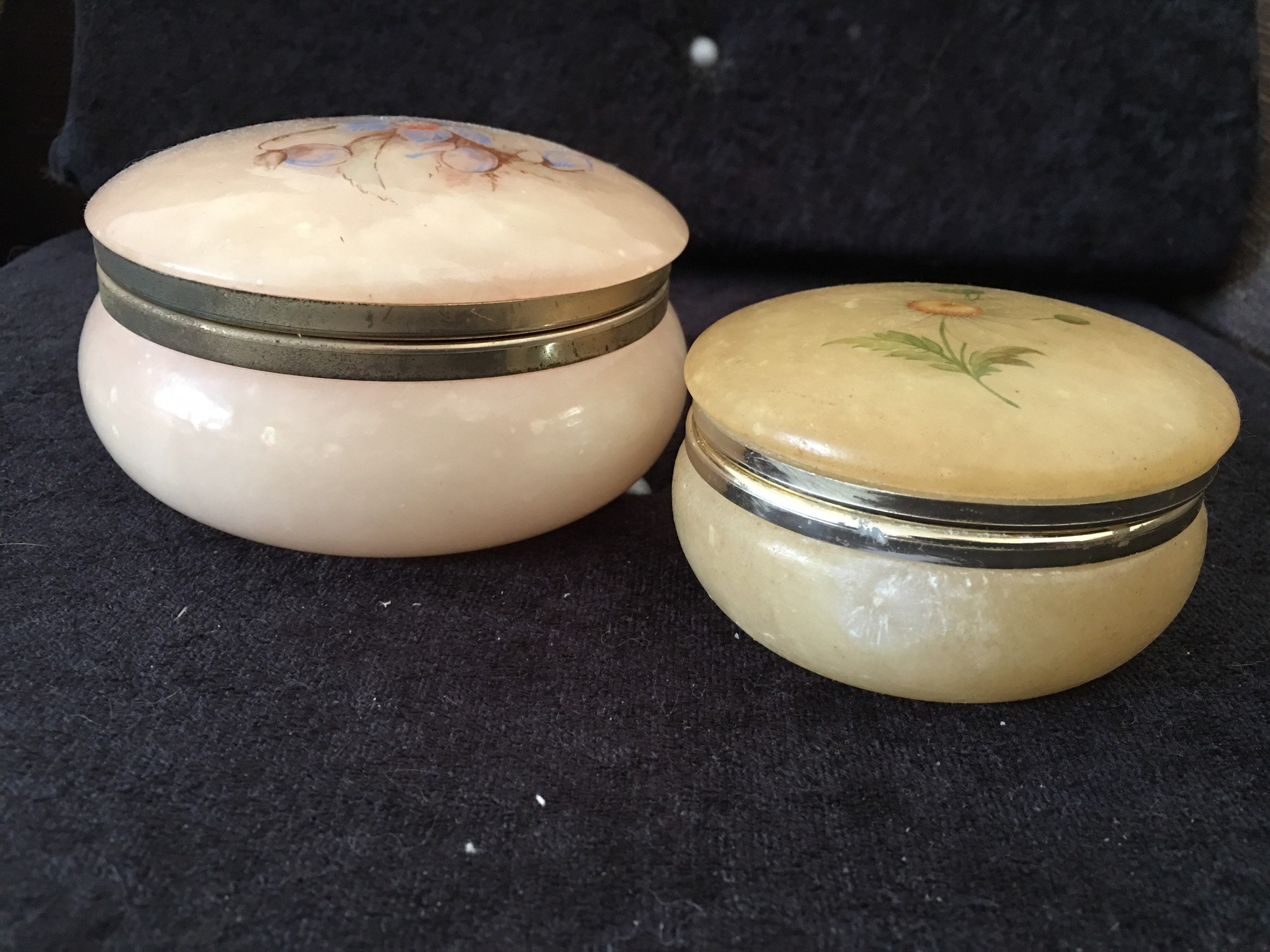 Vintage 1950s Alabaster Ladies Dressing Table Pots - Etsy UK