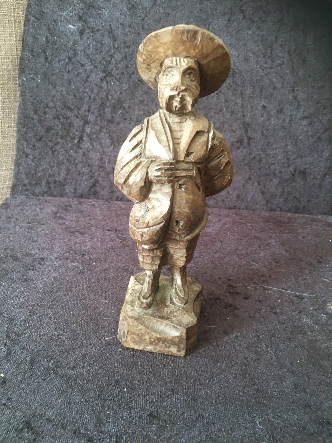 Vintage Handcarved a Old Man With Hat and Shoulder Bag - Etsy