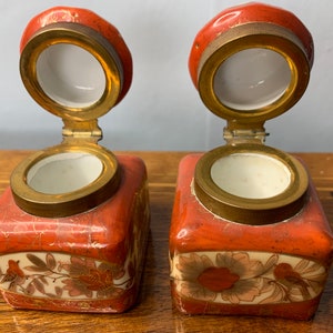 Very Rare and Early Antique Porcelain Inkwells Dish and Stand by Carl ...