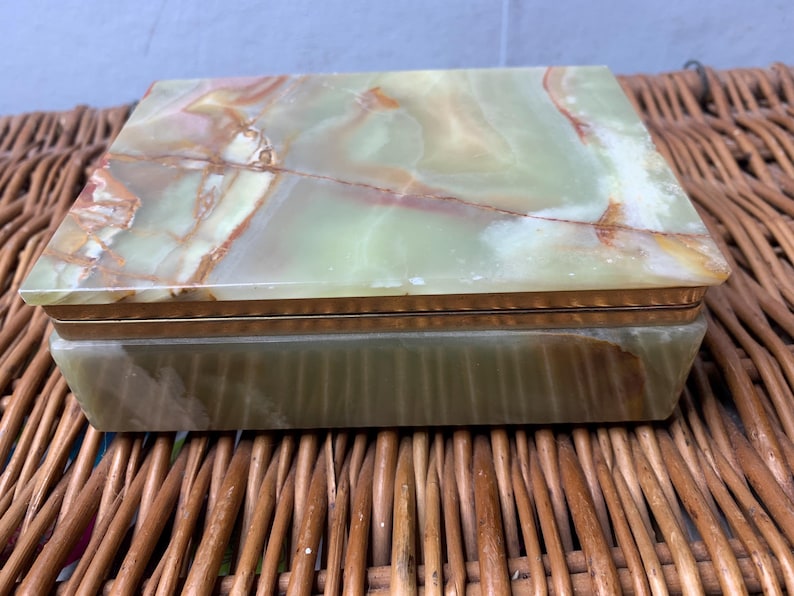 Vintage Onyx Cigarette Box / Jewellery Box Chipped - Etsy
