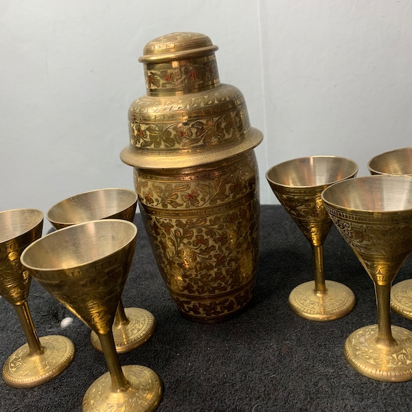 Brass Cocktail Shaker Set - Etsy
