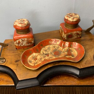 Very Rare and Early Antique Porcelain Inkwells Dish and Stand by Carl ...