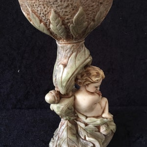 Rare Antique Italian Alabaster Cherub Floral Flower Arrangement Stand ...