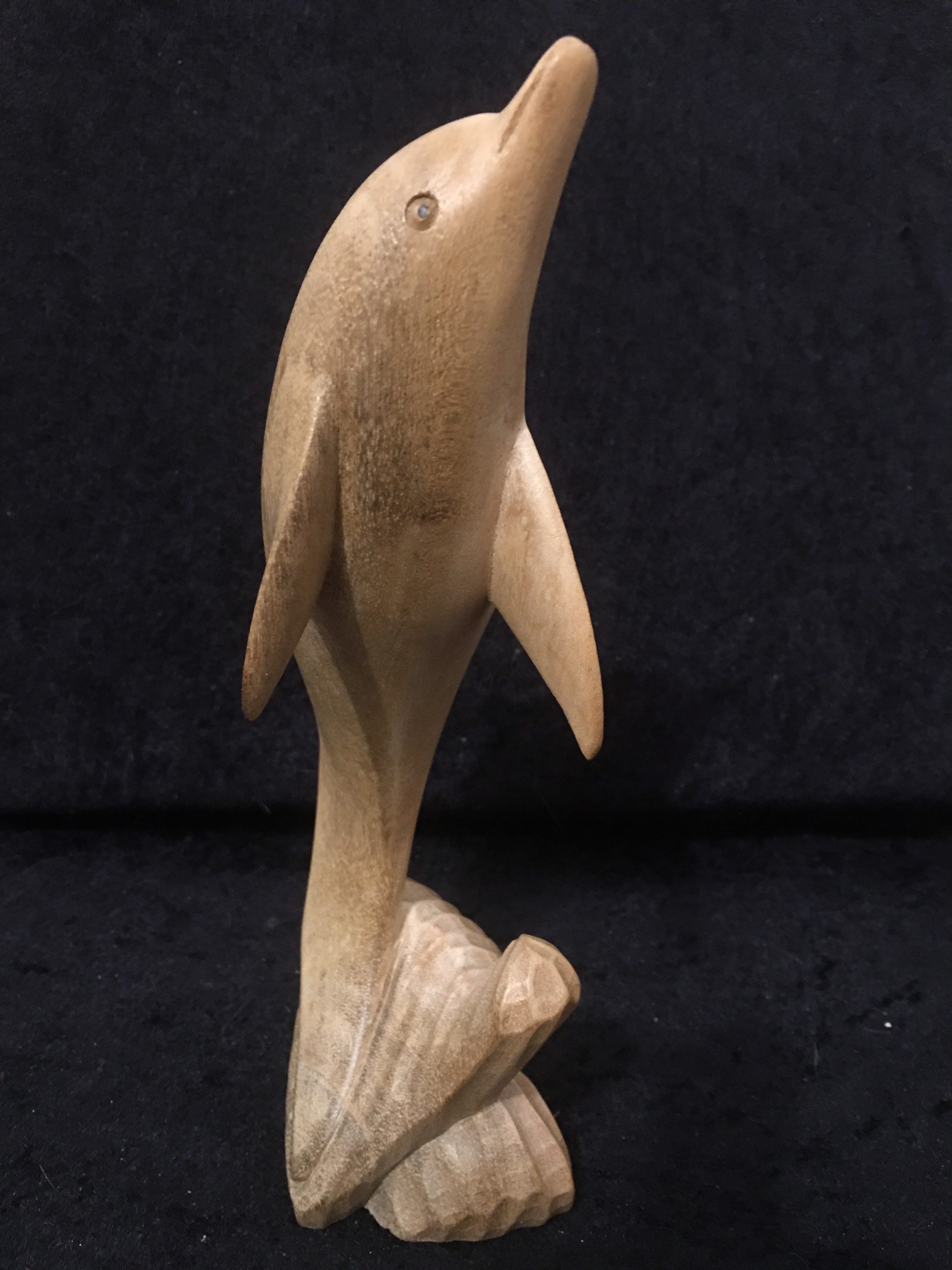 Vintage hand carved Wooden Dolphin riding the crest of a wave | Etsy