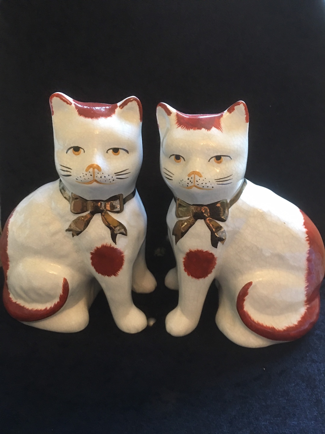 A Pair of Vintage Staffordshire Over Mantel Cats - Etsy