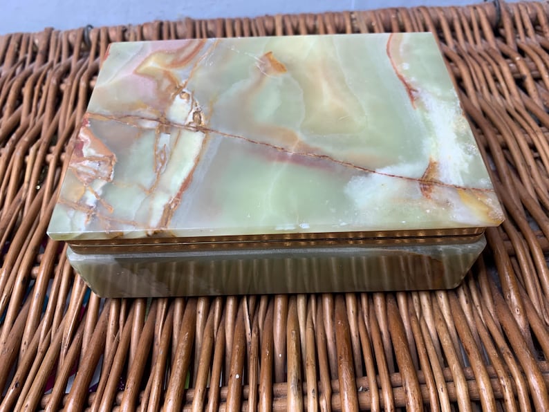 Vintage Onyx Cigarette Box / Jewellery Box Chipped - Etsy