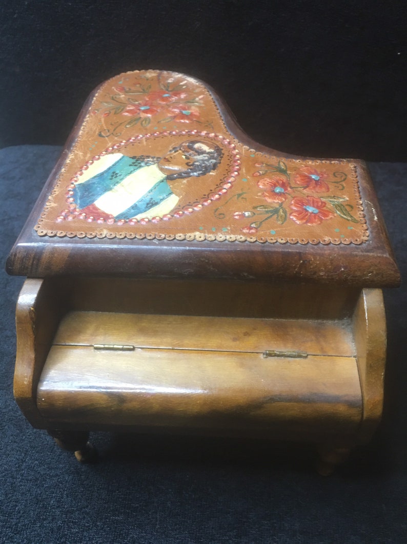 Rare Vintage Grand Piano Lador Olive Wood Music Box With - Etsy