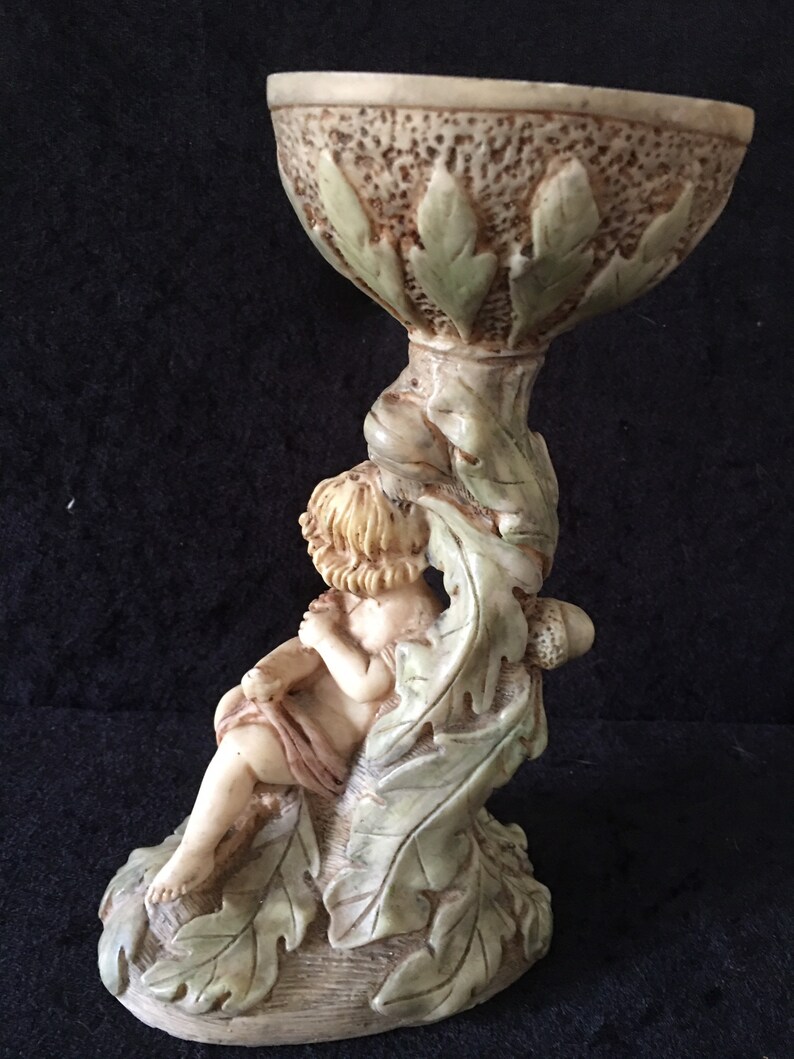 Rare Antique Italian Alabaster Cherub Floral Flower Arrangement Stand ...