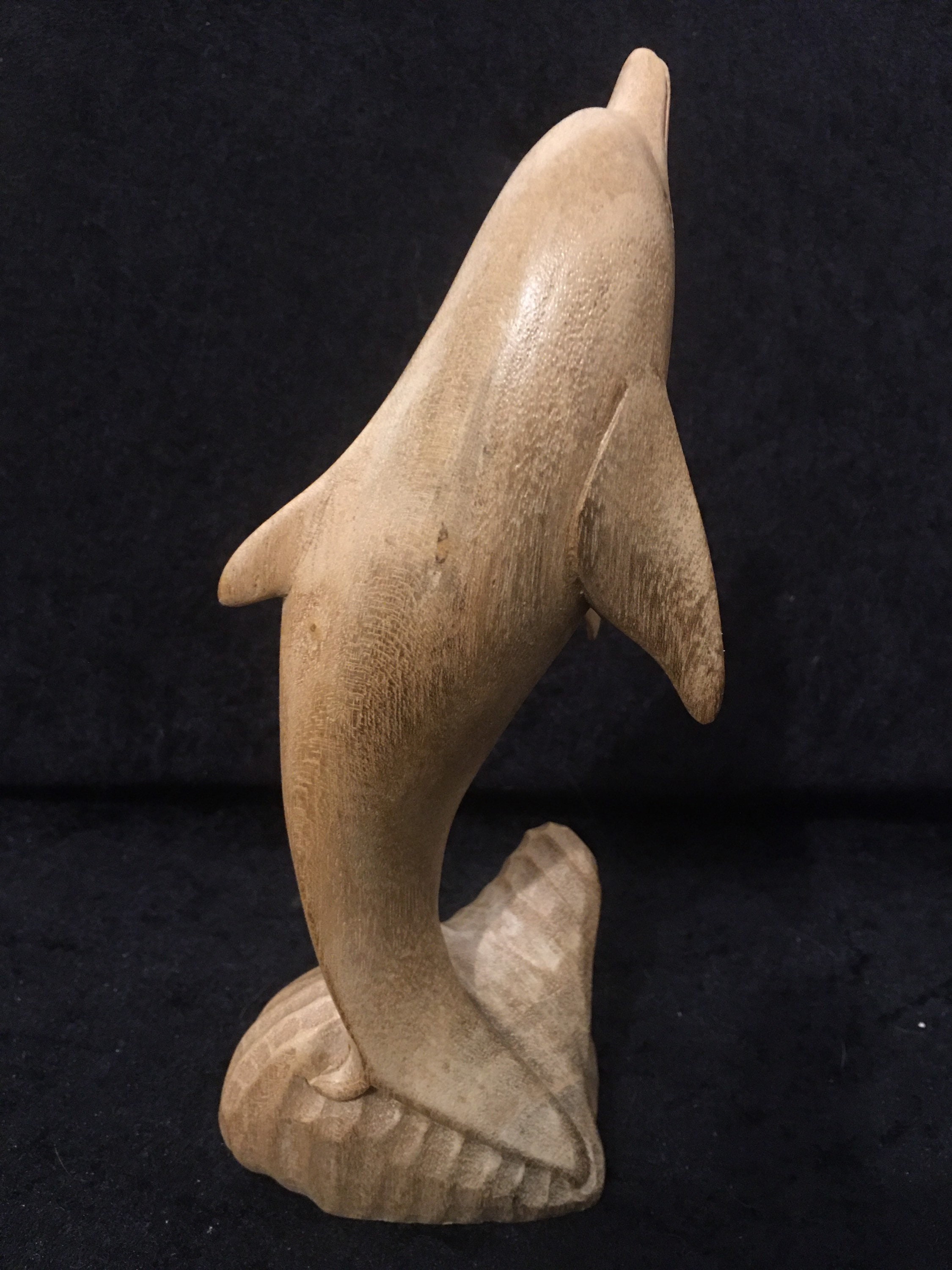 Vintage hand carved Wooden Dolphin riding the crest of a wave | Etsy