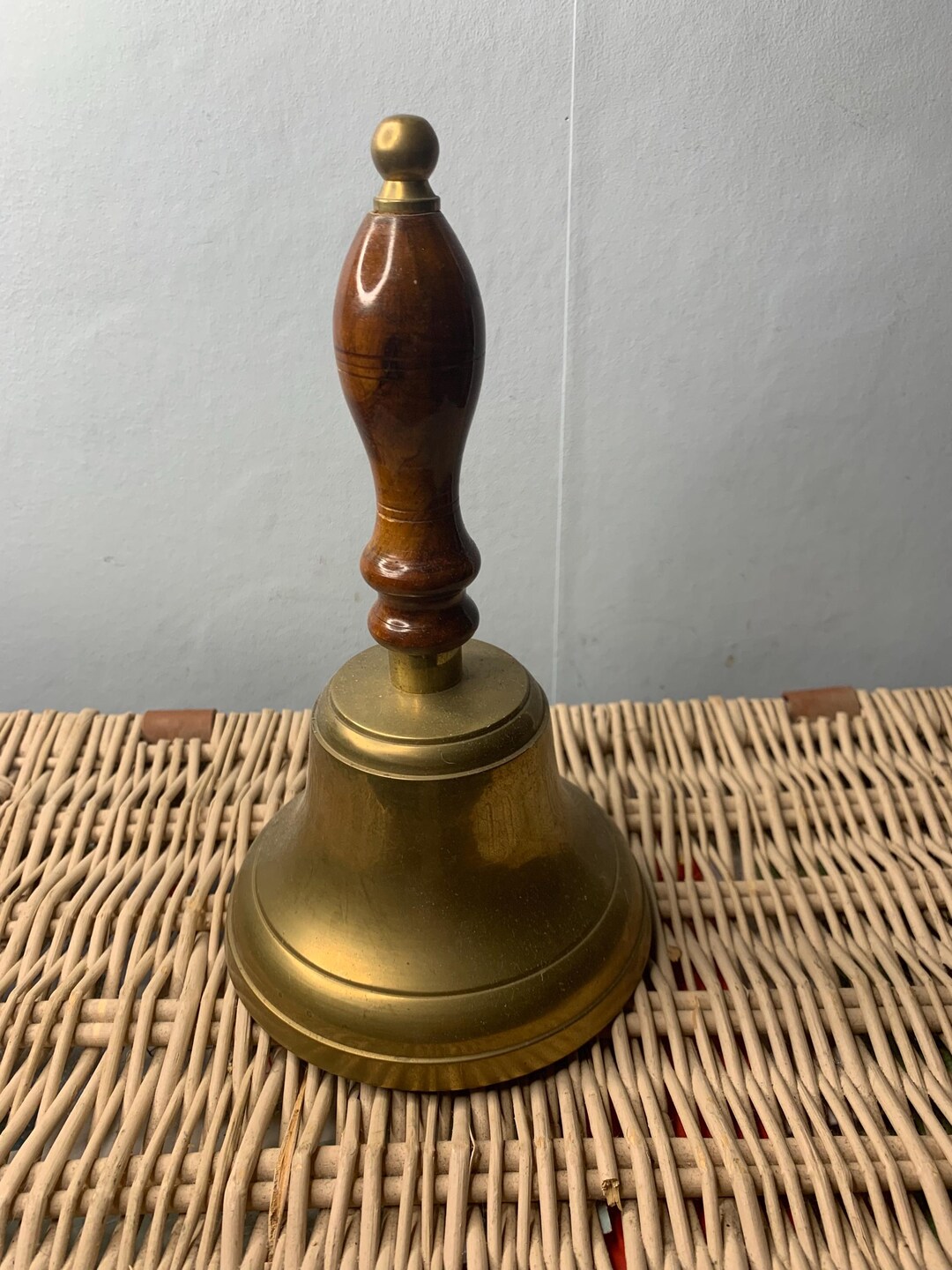 Vintage Large Brass School Bell - Etsy