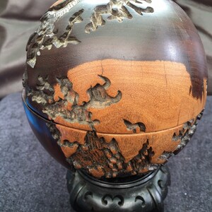 Vintage Hand Turned Burr Globe of the Earth With Ebony Stand - Etsy UK