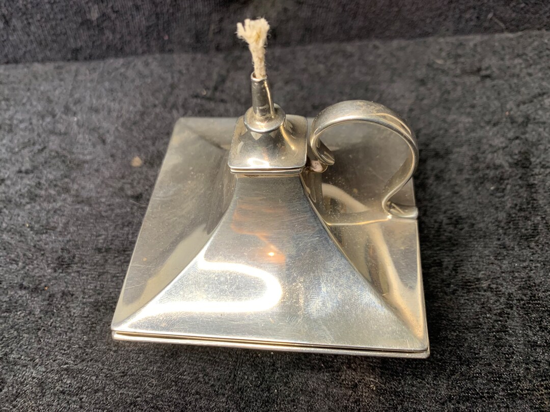 Vintage Sterling Silver Spirit Cigarette / Cigar Table Lighter by Alexander Clark and Co Ltd ...