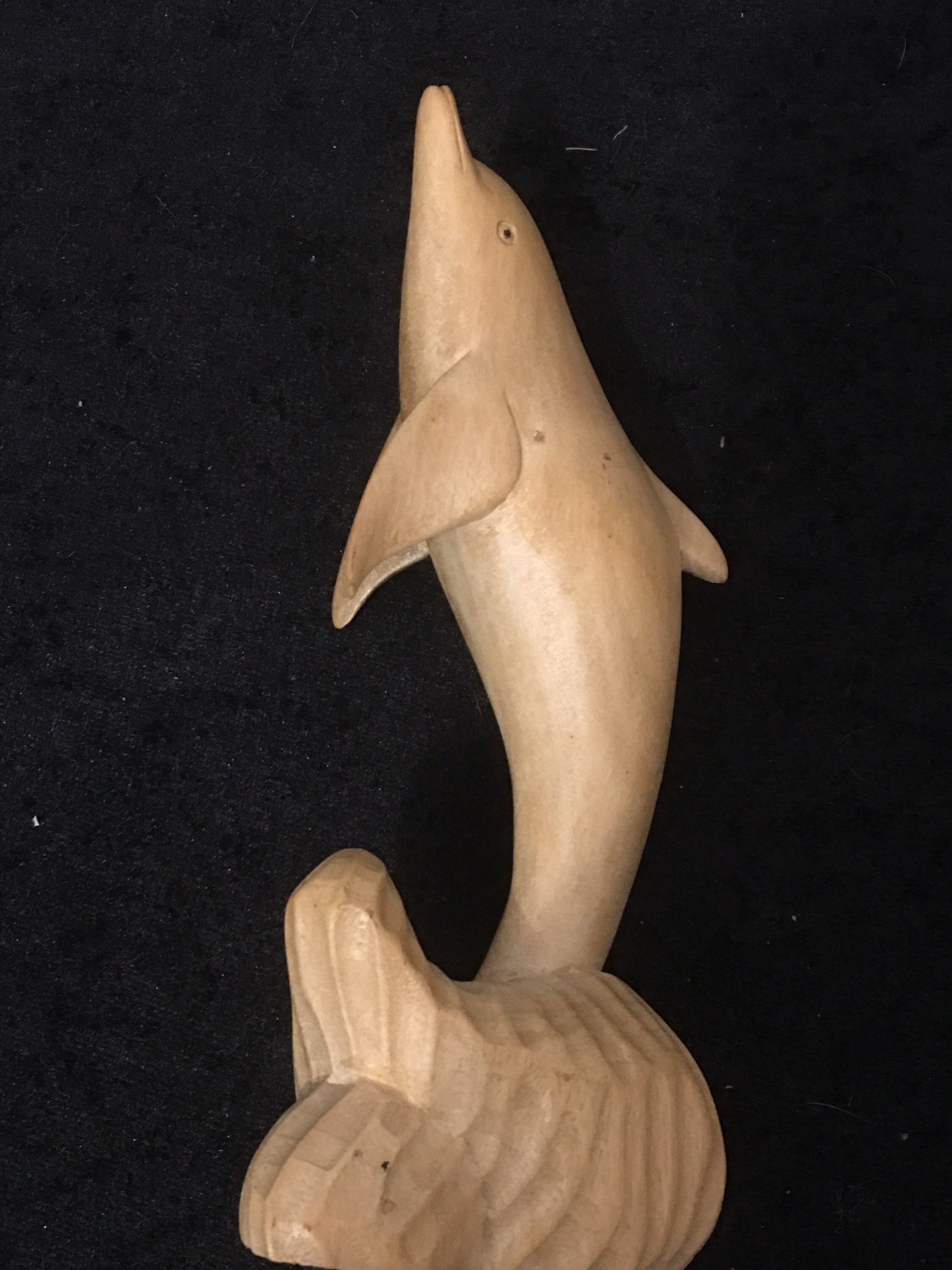 Vintage hand carved Wooden Dolphin riding the crest of a wave | Etsy