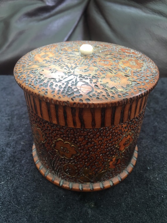 Antique. Art Deco Tobacco Pot Box With Daisy Floral Decoration - Etsy