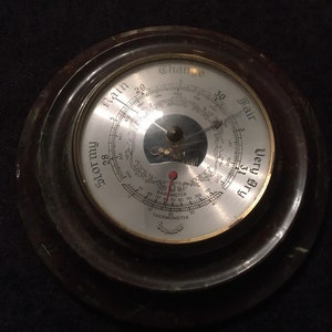 Rare Vintage Cornish Serpentine Aneroid Barometer / Thermometer Made by ...