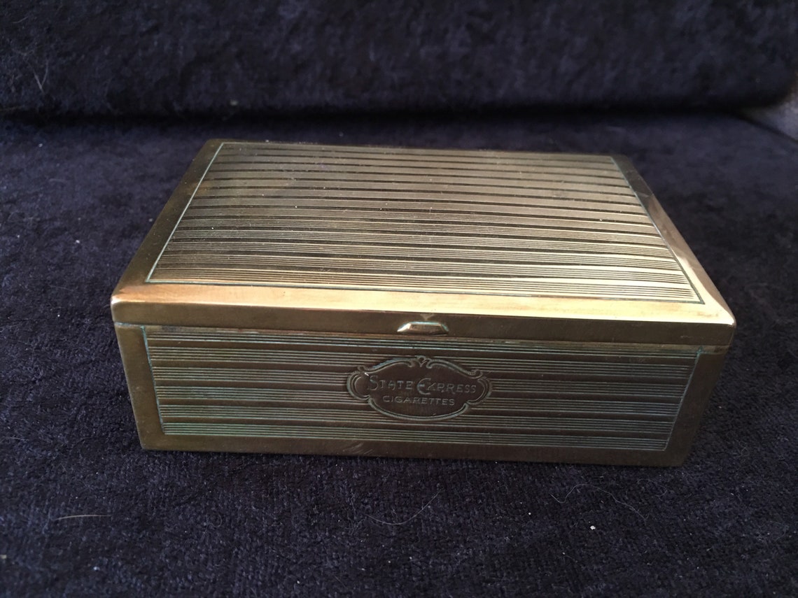 Vintage State Express Brass Cigarette Box - Etsy