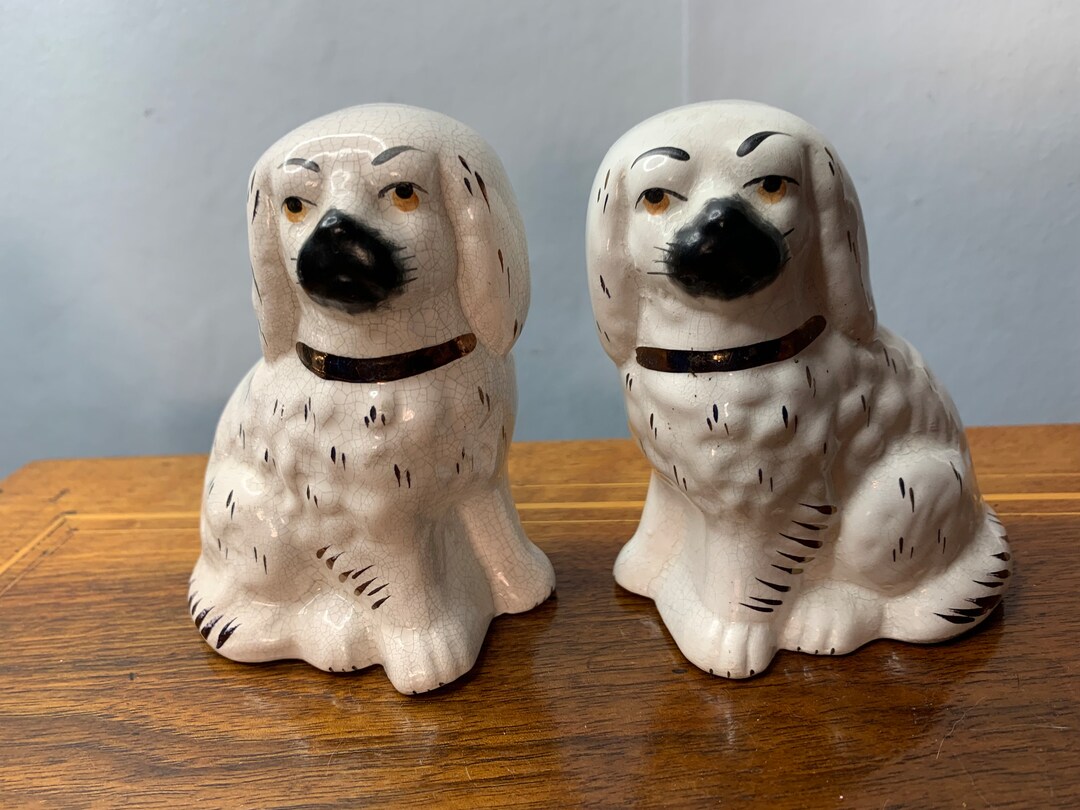 Antique Pair of Staffordshire Over Mantle Dogs - Etsy