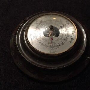 Rare Vintage Cornish Serpentine Aneroid Barometer / Thermometer Made by ...