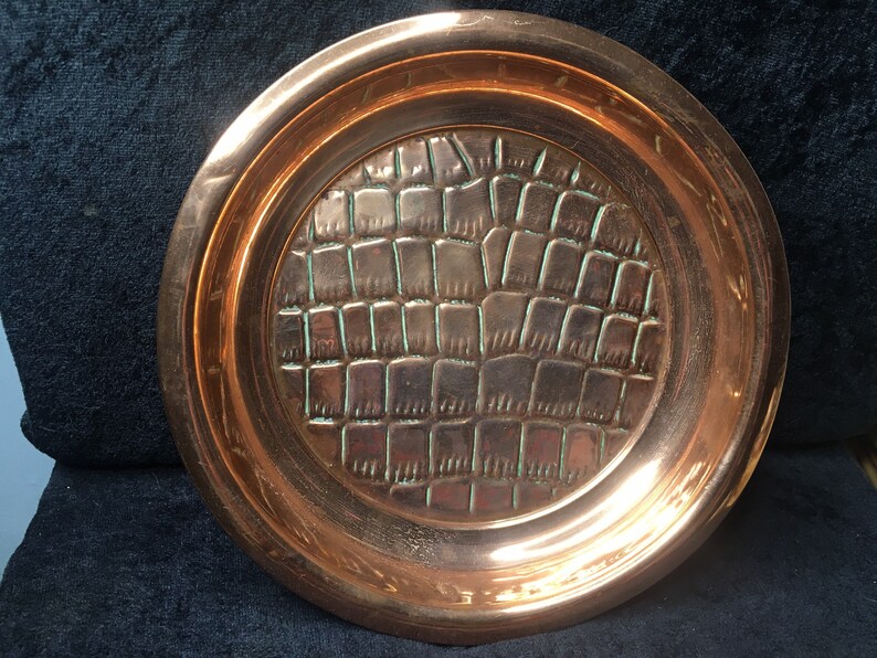 Vintage Joseph Sankey of Bilston Copper Plate / Tray Crocodile / Snake ...